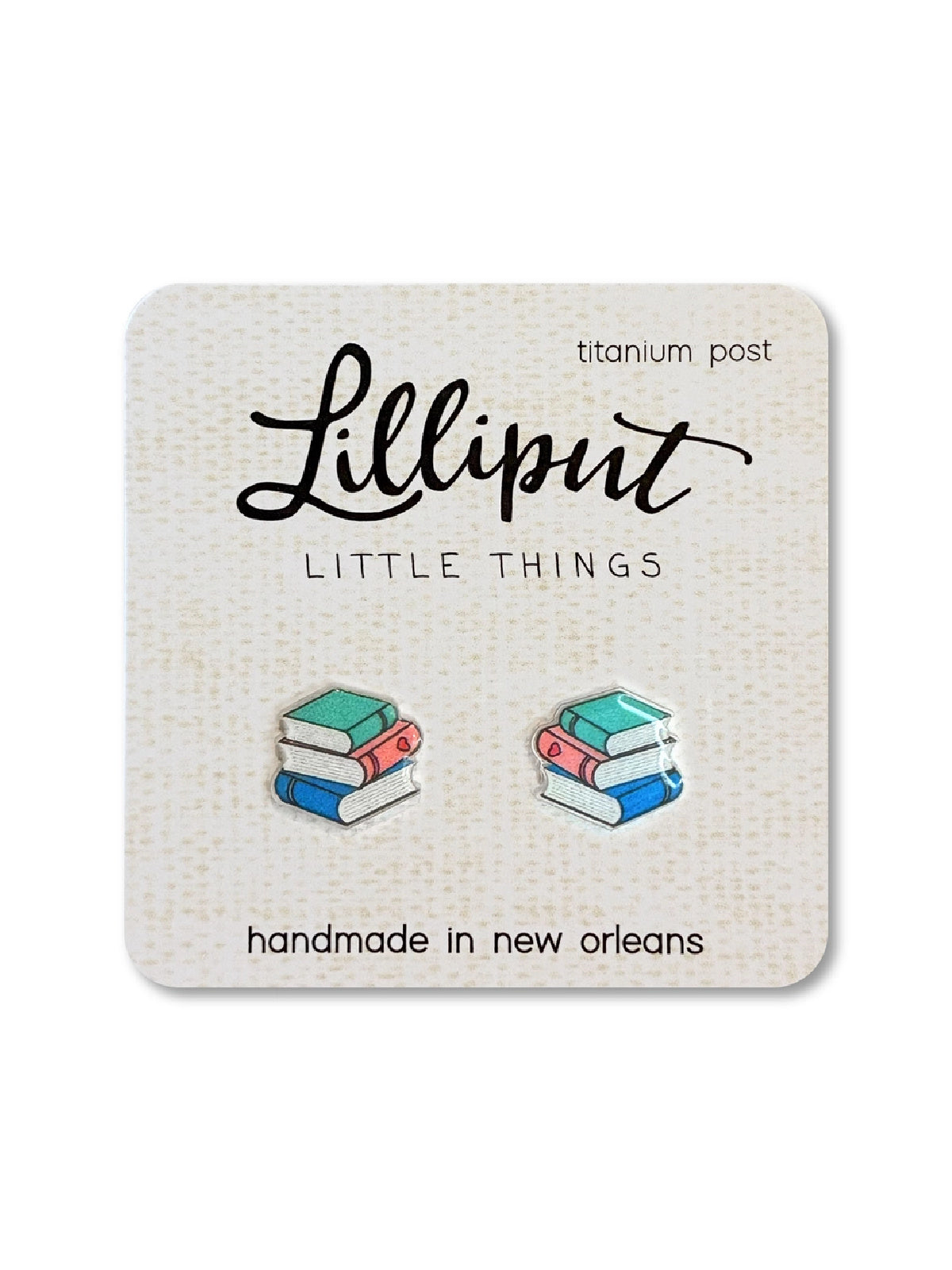 Book Stack Posts by Lilliput Little Things | Titanium Studs Earrings ...