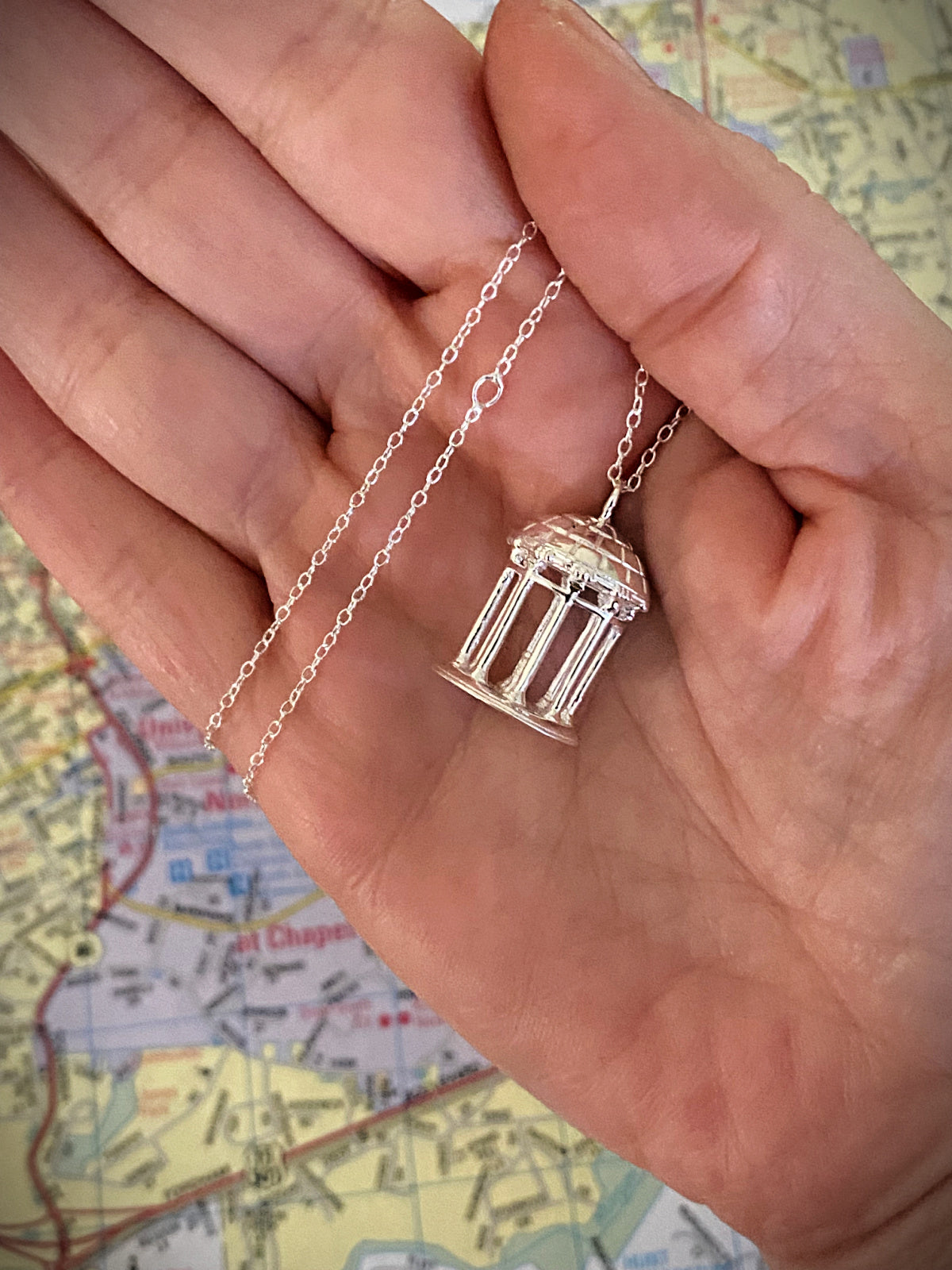 UNC Chapel Hill Old Well Necklace | Sterling Silver Chain | Light Years