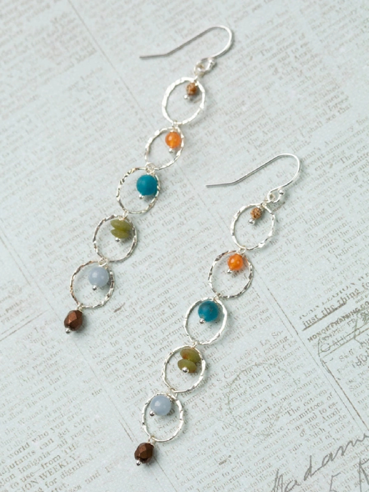 Vitality Gemstone Ringlet Statement Earrings by Anne Vaughan | Sterling ...