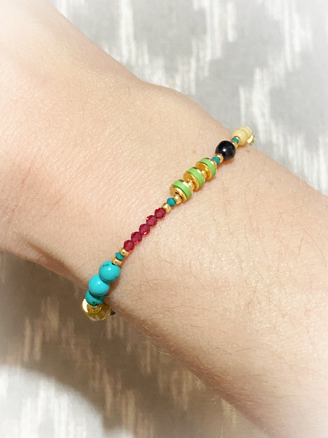 Cabo Ruby, Turquoise & Jade Bracelet by Anne Vaughan | Gold Filled ...