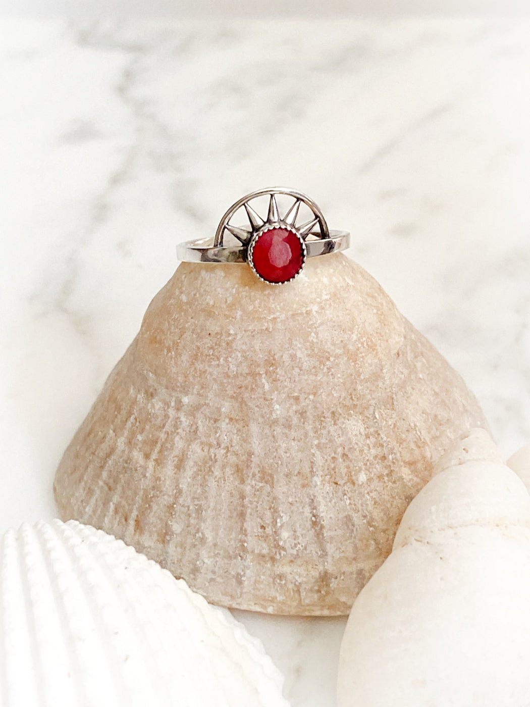 Ruby Sunrise Sunset Ring | Sterling Silver 6 7 8 9 | Light Years Jewelry