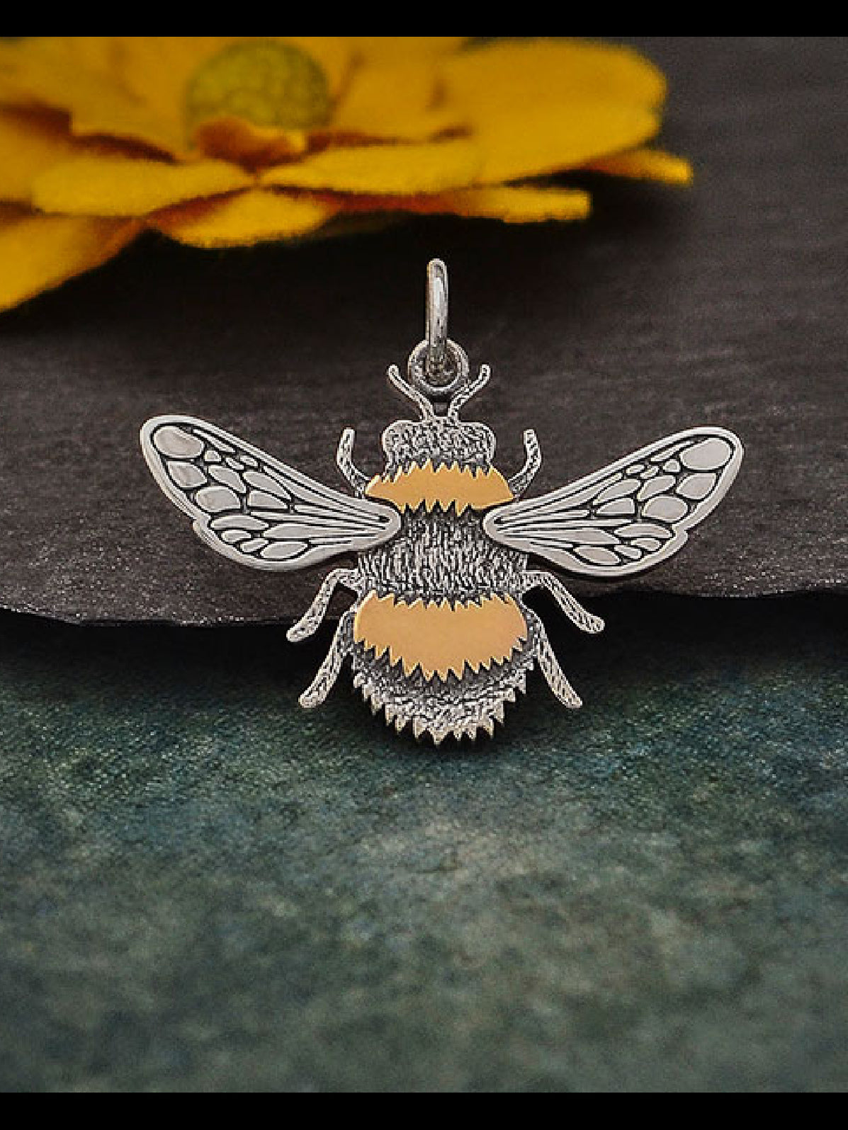 Detailed Bumblebee Charm Necklace | Sterling Silver Bronze Pendant ...