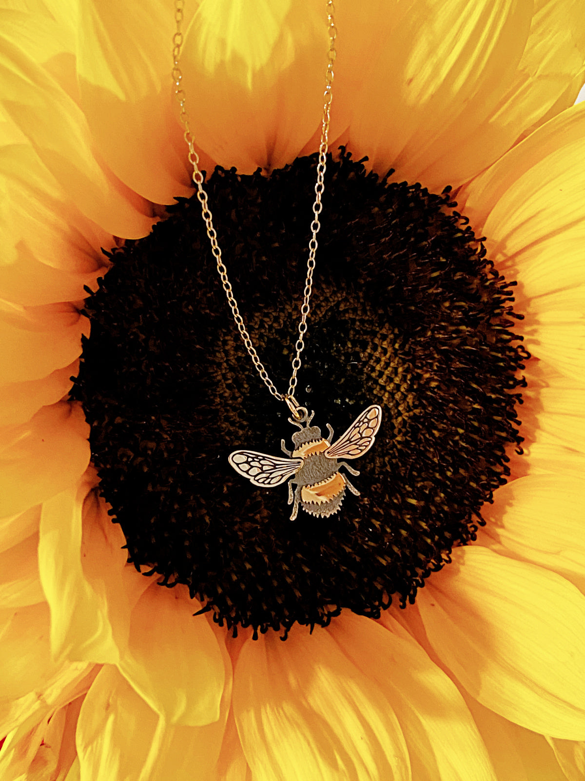 Detailed Bumblebee Charm Necklace | Sterling Silver Bronze Pendant ...