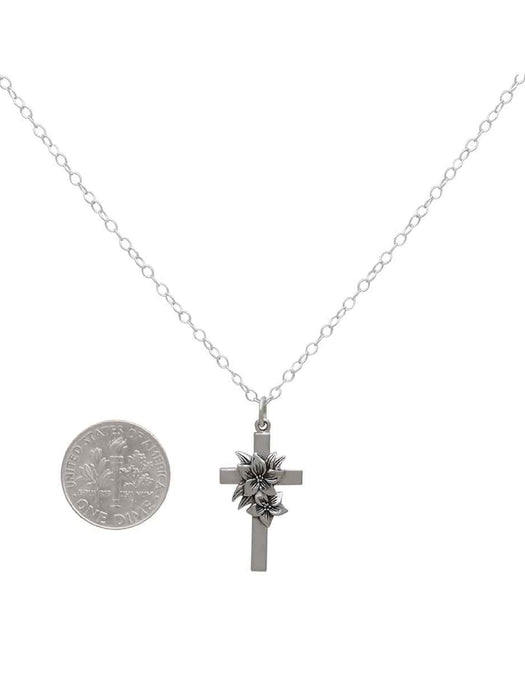 Lily & Cross Necklace | Sterling Silver Pendant Chain | Light Years Jewelry