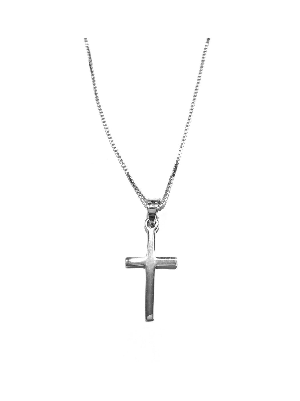 Simple Cross Necklace | Sterling Silver Pendant Chain | Light Years
