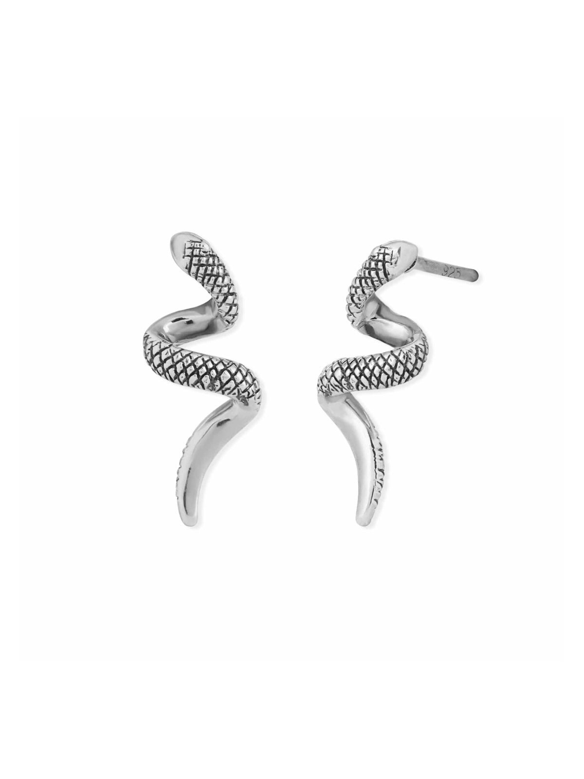 Slithering Snake Posts by boma | Sterling Silver Studs Earrings | Light ...