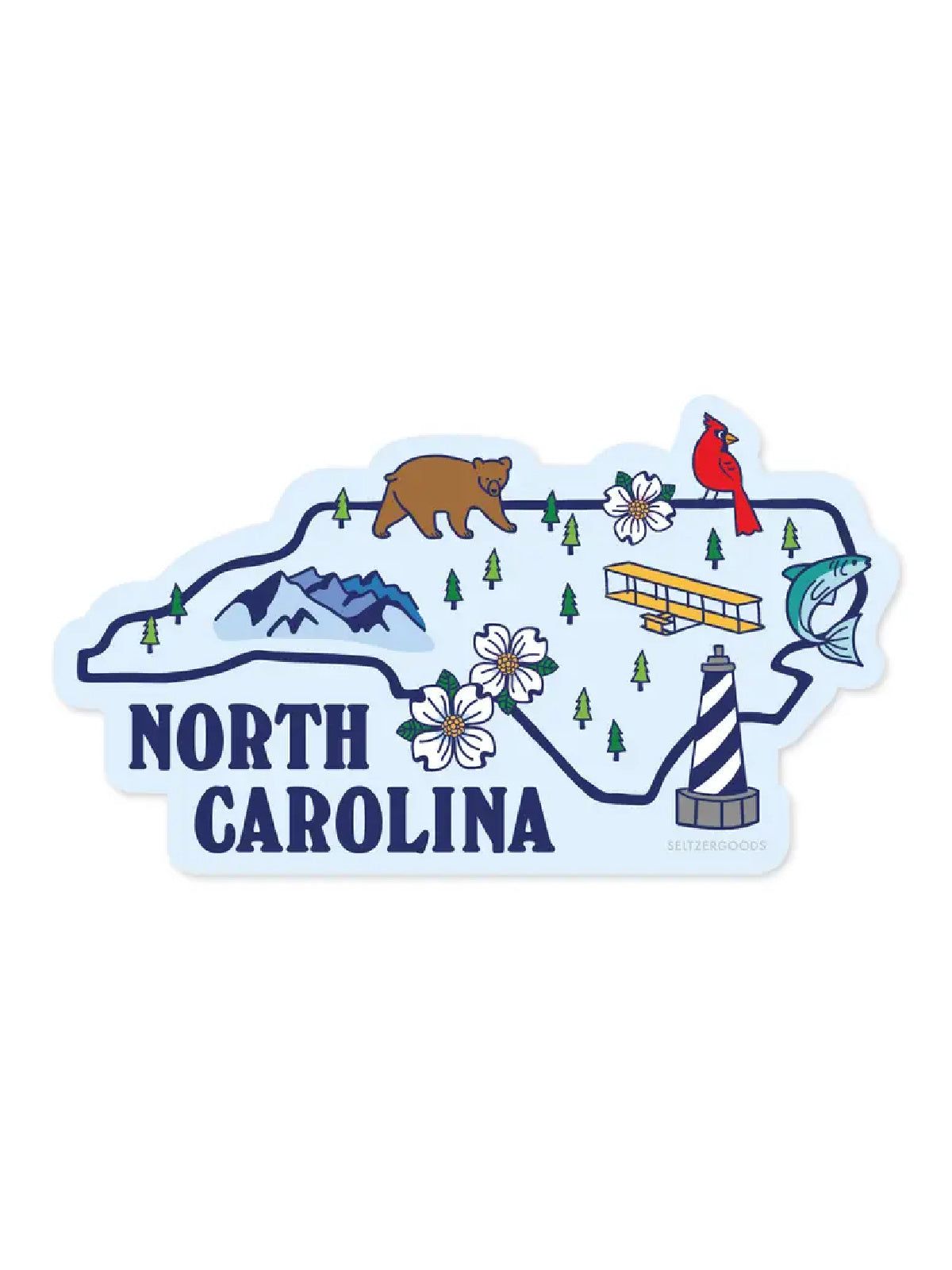 North Carolina State Sticker | Waterproof & Fade Resistant | Light Years