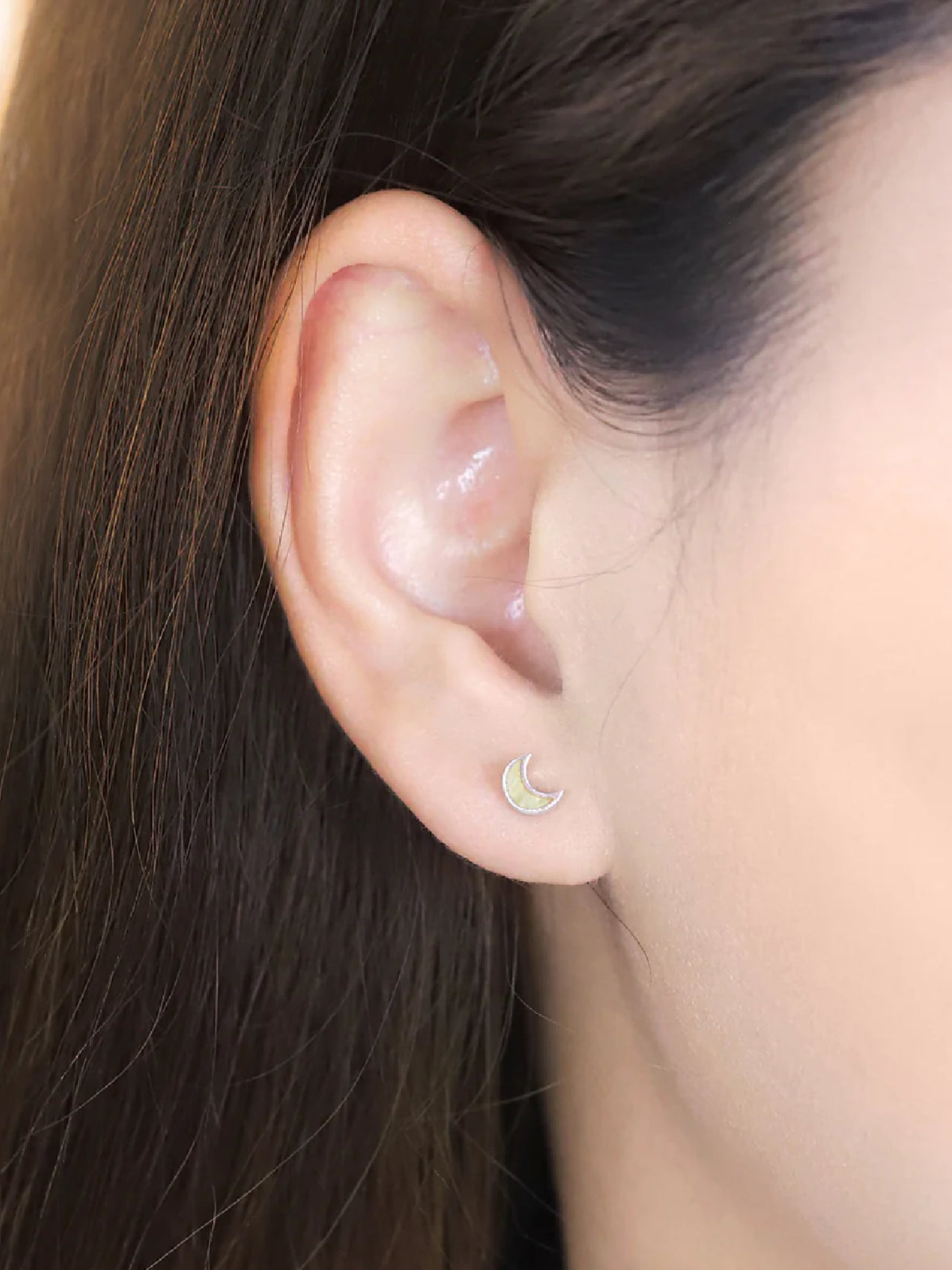 Shell Crescent Moon Posts | Sterling Silver Stud Earrings | Light Years