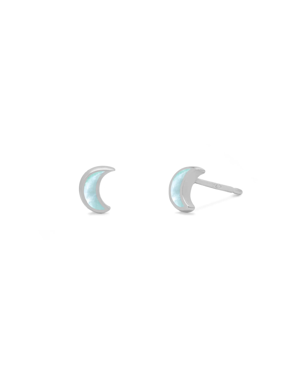 Shell Crescent Moon Posts | Sterling Silver Stud Earrings | Light Years